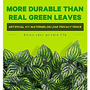 Jinwu Artificial Ivy Privacy Fence Screen, 100x70 Inch Artificial Faux Ivy Hedge, Expandable Faux Privacy Fence with 80 pcs Zip Ties Decoration for Wall Screen, Outdoor Garden, Wedding Decor