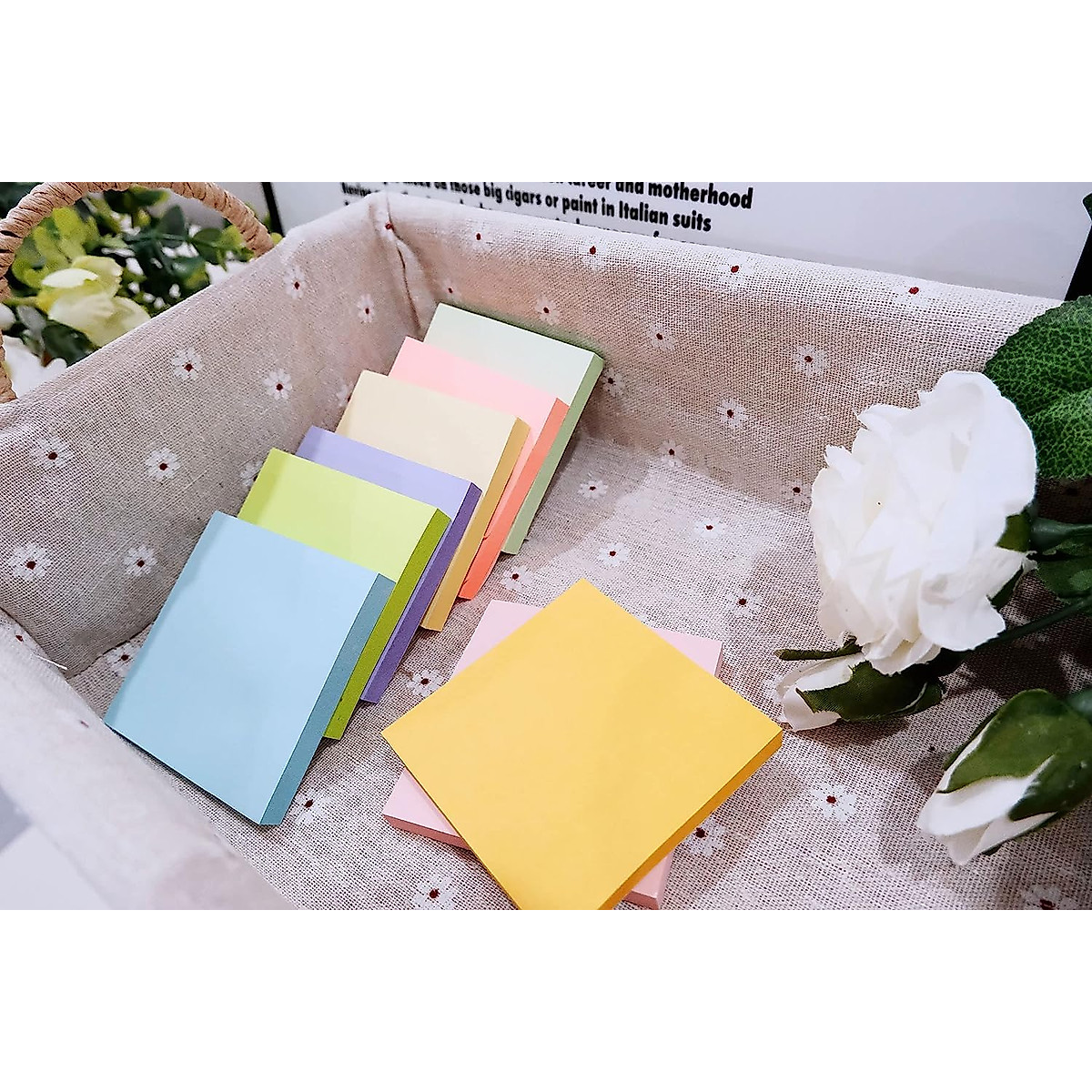 (8 Pack) Sticky Notes 3 x 3 in, Pastel Colorful Super Sticking Power Memo Post Stickies Square Sticky Notes for Office, Home, School, Meeting, 83 Sheets/pad
