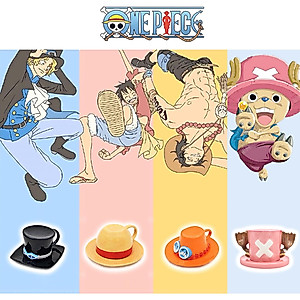 Roffatide Anime Coffee Mugs Portgas·D· Ace Hat Ceramic Coffee Tea Milk Cup Office Cup Gift or Souvenir for Christmas Birthday