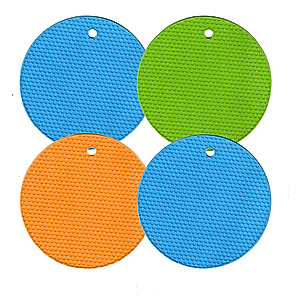 MMQ Silicone Trivet Mats 4 Pcs, Jar Opener Gripper Pads Multifunction Reusable Jar Opener Bottle Lid Openers Kitchen Coasters Heat Insulation Pads Fit Most Jars for Weak Hands (silicone)