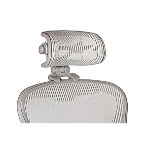The Original H3 Zinc Headrest for Herman Miller Aeron Chair Plus Casters | Colors and Mesh Match Classic Aeron Chair 2016 and Earlier Models | Aeron Chair Not Included
