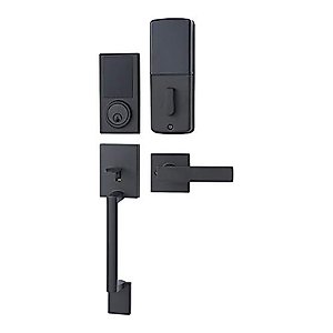 Amazon Basics Grade 3 Electronic Touchscreen Deadbolt Door Keypad Lock With Handleset, Matte Black, 133mm H Uppper x 294.5mmL lower