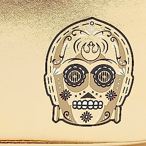 Loungefly Star Wars C-3PO Embroidered Day of the Dead Cosplay Womens Double Strap Shoulder Bag Purse