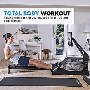 CITYROW Max Rower - Portable Rowing Machine for Home - Gym Quality Exercise Equipment - Low Impact, High Intensity Row Machine for All Fitness Levels - Large HD Touchscreen with Bluetooth Connectivity