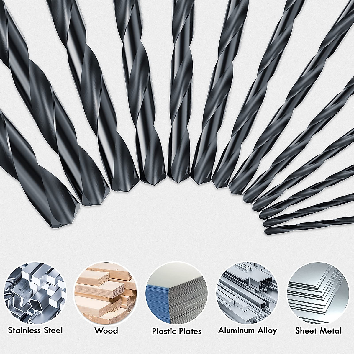 MACXCOIP TiAIN Coating Cobalt Drill Bit Set, Multifacet Tip 29Pcs M35 Jobber Drill Bit Kit for Hardened Metal, Stainless Steel, Cast Iron and Soft Materials, with Metal Index Storage Box, 1/16"-1/2"