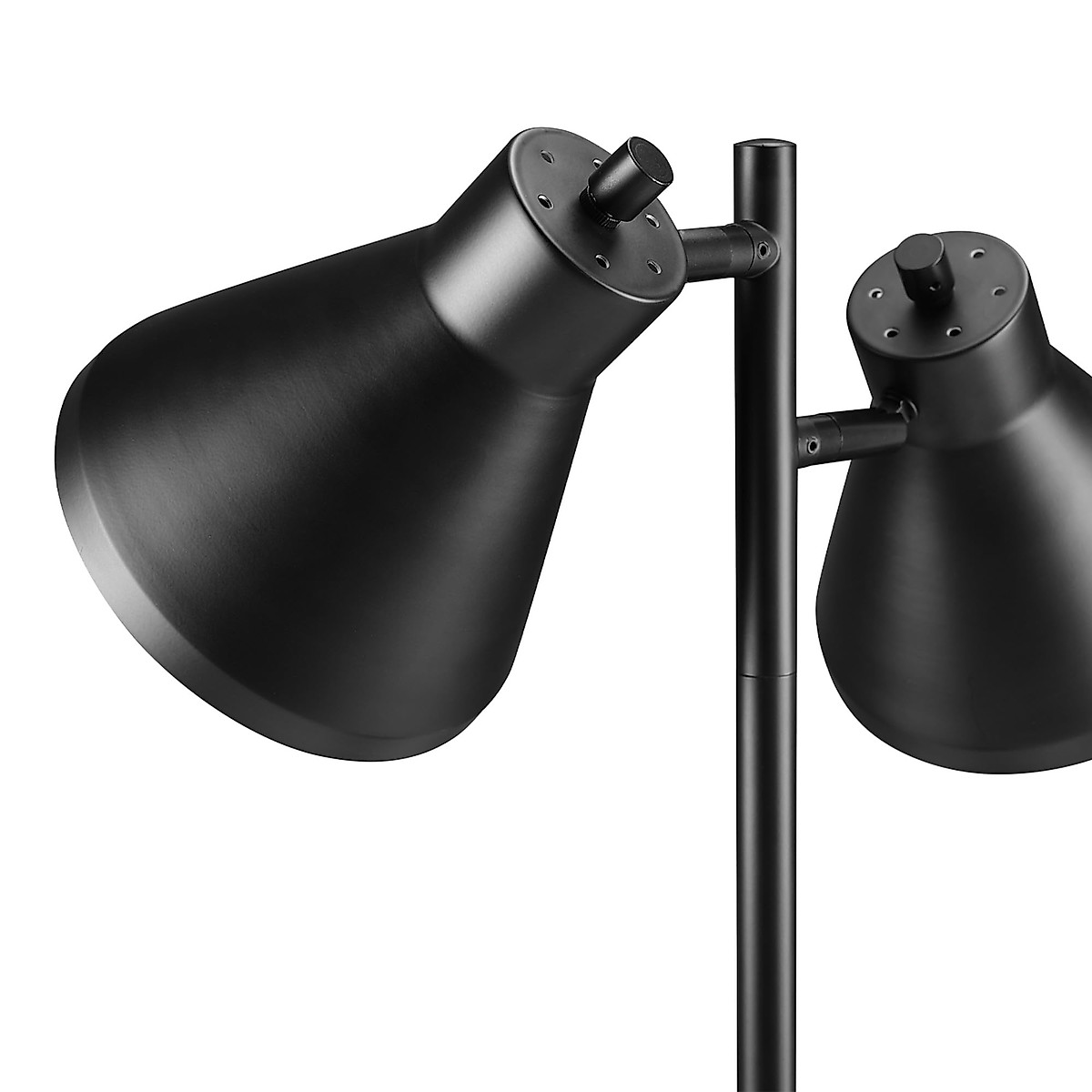 Novogratz x Globe Electric 52999 18" 2-Light Desk Lamp, Matte Black, On/Off Rotary Switch on Each Shade, Pivoting Lamp Heads, Industrial, Home Office Accessories, Desk Lamps for Home Office