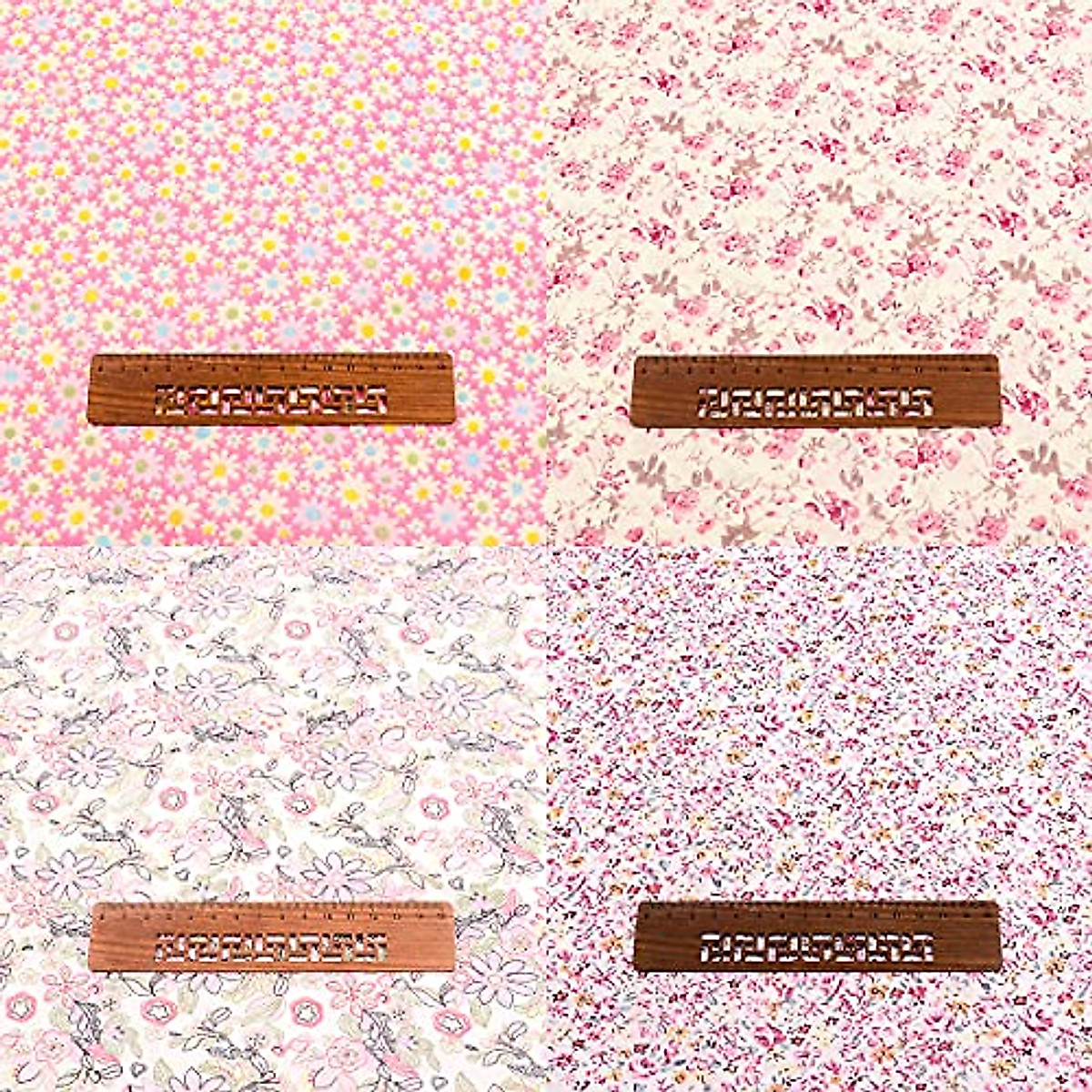 100% Cotton Fabric for Sewing(8 Pieces)20"x20", Floral Craft Fabric, Breathable Fabric for Sewing, Bundle Squares Fabric, Fat Quarters Fabric Bundles, DIY Patchwork, Pre-Cut Quilting Fabric(Pink)