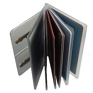 Set of 2 Heavy Duty Vinyl 6 Pages Insert with Fancy Key Tab for Bifold or Trifolds Wallet Made in USA