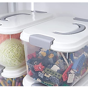 ZHENFAN 5.5 Quart Clear Storage Latch Box/Bin with Lids, 5 Liter Plastic Organize Bins with Handle, 6-Pack