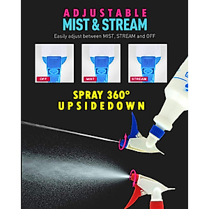 EZPRO USA Small Size Solid 16 oz Plastic Empty Spray Bottles Mist for Cleaning Solutions, Spray Bottle with Measurements, Upside Down Squirt Bottle, 4 Pack