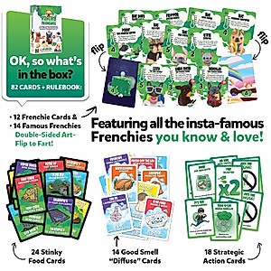 Farting Frenchies - Fast-Paced Strategic Card Game for Kids & Adults - Simple Setup, 20 Min Playtime, 2-4 Players, Ages 7+