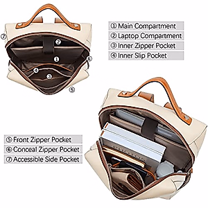 BOSTANTEN Genuine Leather Backpack Purse for Women Fashion Backpack Casual College Shoulder Bag Travel Backpack