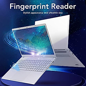 Zyyini Fingerprint Unlock Laptop, 15.6in 12GB RAM128GB ROM WiFi Laptop for Windows 10,Backlit Keyboard with Touchpad and Numeric Keypad,for Daily Use