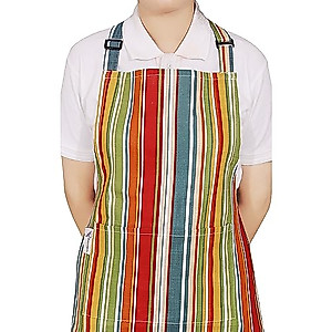RUVANTI 100% Cotton Cute Aprons for Women with Pockets Adjustable upto XXL, Cooking, Kitchen, Server, Chef Apron
