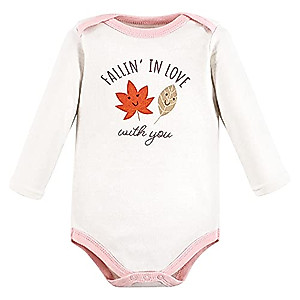 Hudson Baby Boys Cotton Long-Sleeve Bodysuits, 9-12 Months, Unisex, Pink Fall