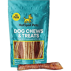 hotspot pets Premium 12'' Beef Trachea for Dogs Large - All Natural Long Lasting Dog Chews Rich in Glucosamine & Chondroitin 100% Beef Chews Single Ingredient Grass Fed Dog Treats