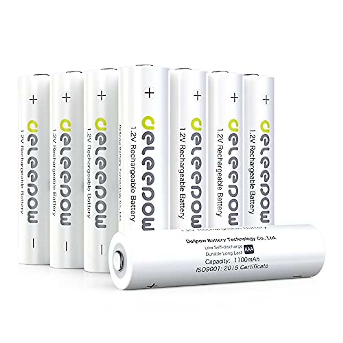 Deleepow AAA Rechargeable Batteries Nimh 1100mAh 1.2V Batteries AAA Rechargeable High Capacity 1200 Cycles Pack of 8