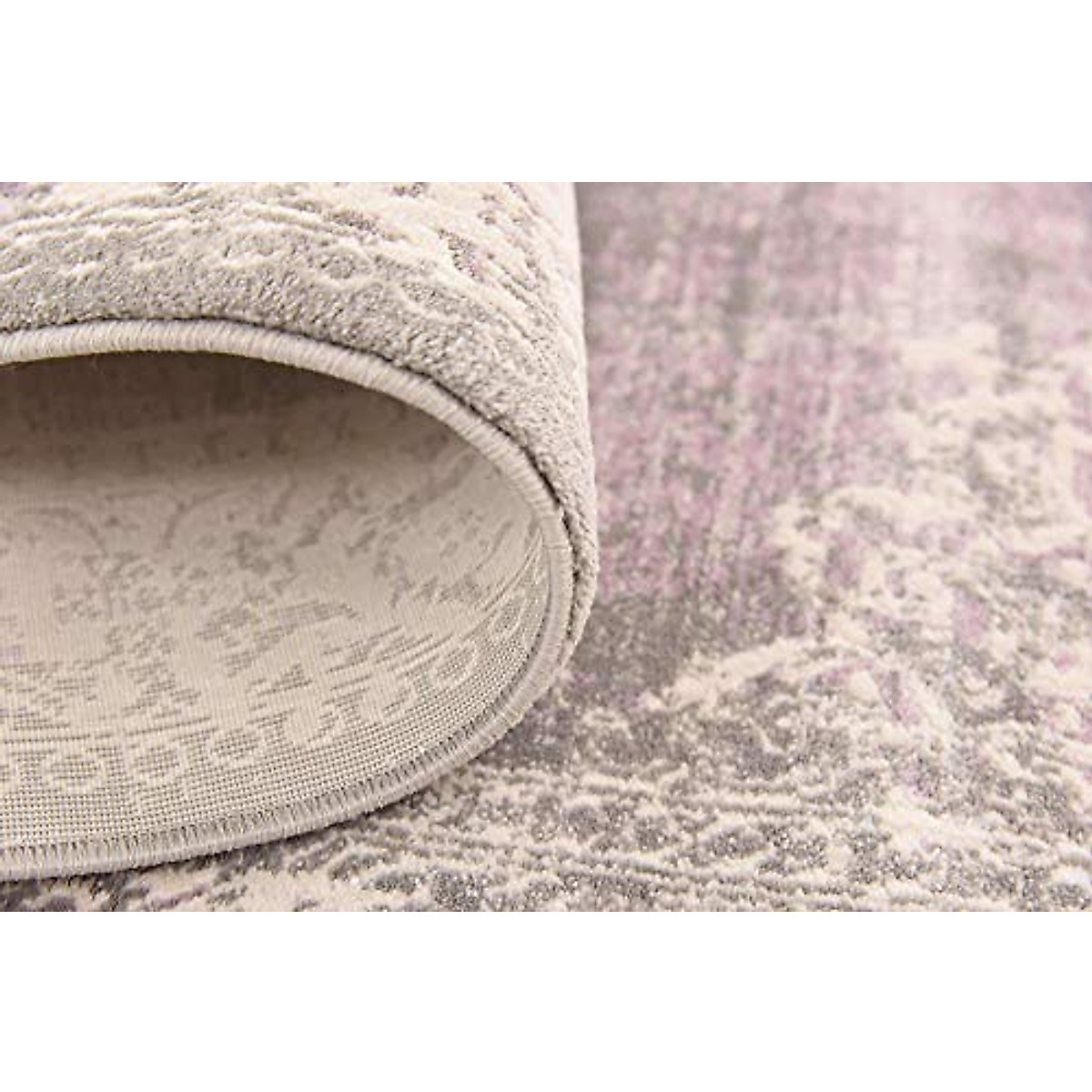 Unique Loom Traditional Classic Intricate Design with Distressed Vintage Detail, Area Rug, 3 ft 3 in x 5 ft 3 in, Purple/Ivory