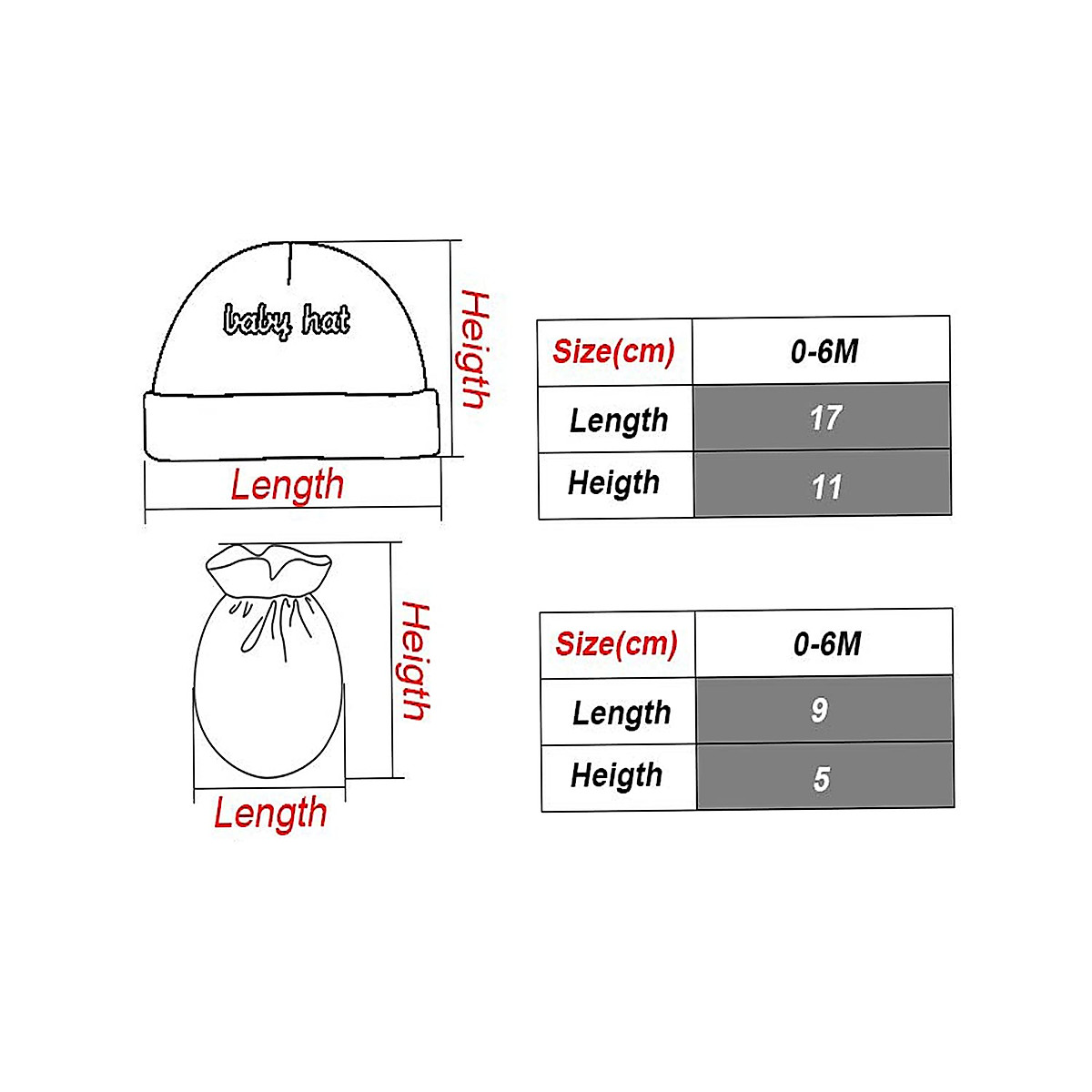 Newborn Baby Boy Baby Girl Hats 0-6 Months Unisex Organic Cotton Caps and Mittens Set 10-Piece, Pink1