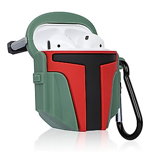 JoySolar for Airpod 1&2 Case Cute Cartoon Character 3D Soft Silicone Air Pods Funny Cover Kawaii Fun Cool Unique Design Shell Fashion Stylish Girls Kids Teens Women Cases for Airpods 1/2(GreenWarrior)