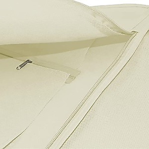 HANGERWORLD Large Wedding Dress Garment Bag Cover - 72" x 24" with Extra Wide Gusset 32" for Long Poufy Dress and Trains, Breathable, Acid-Free (Ivory)
