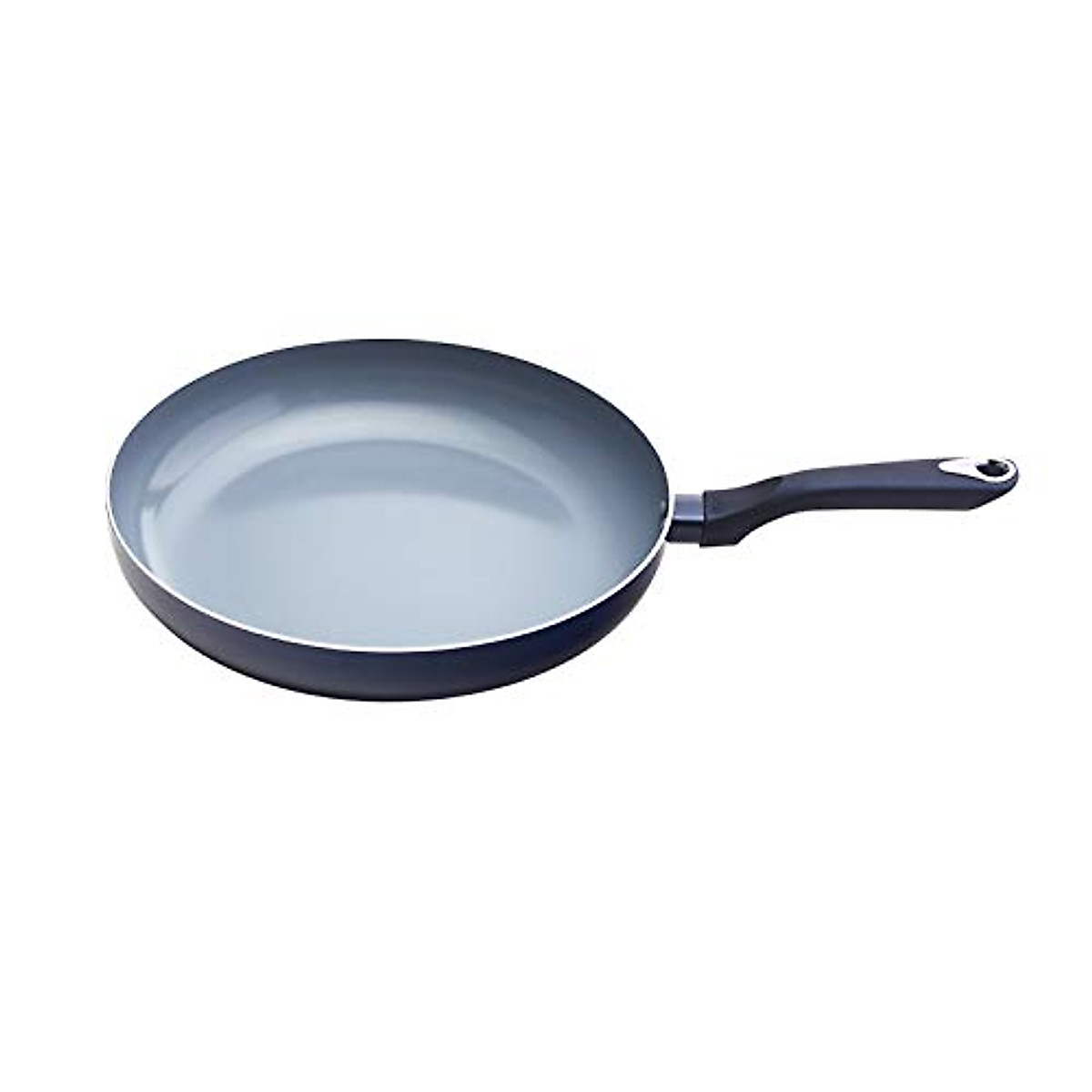 IMUSA USA Blue Ceramic Fry Pan with Soft Touch Handle, 12 Inch, 12"