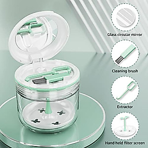 OFIDUS Denture Bath Case - No-Leak Double Layer Dry & Wet Separation Denture Bath Box, Portable Denture Case with Mirror, Removal Tool, Brush for Dentures, Clear Braces, Mouth Guard, Retainers (White)