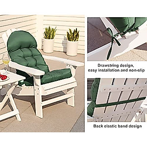 COSNUOSA Rocking Chair Cushion High Back Adirondack Chair Cushion Waterproof Patio Cushions for Outdoor Furniture Dark Green