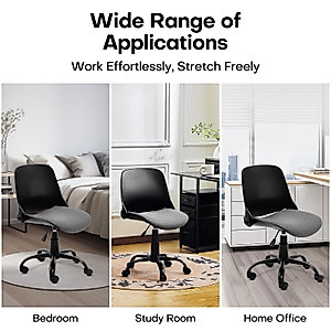 Redlife Small Desk Chairs for Small Spaces, Folding Office Chair, Ergonomic Office Chair Foldable Desk Chair Swivel Chair for Desk, Height Adjustable Folding Office Chair for Home Office (Black)
