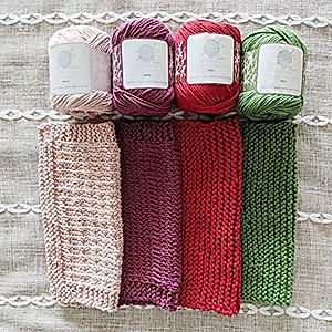 Knitting Yarn, Crochet Yarn, Mindfulness and Relaxation 100 Percent Cotton Yarn, Multicolor 4-Pack Medium Number 4 Worsted Bundle, Flora, Soft & Gentle for Baby Items – by mindfulknits