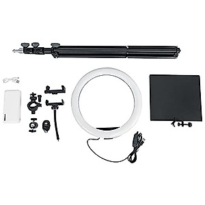 Rockville Halo Tripod Bundle 12" Selfie Light+Powerbank+Remote+Stand+Tray