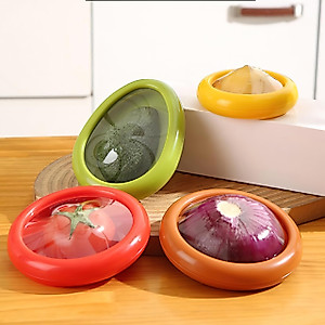 amusediy Silicone Food Storage Containers, 2025 New Silicone Fruit Storage Box, Fresh Preservation Box,Reusable Fruit Containers for Fridge Keep Fresh (4 Pcs)