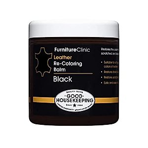 Furniture Clinic The Original Leather Re-Coloring Balm 16 Color Options - Leather Repair Kit for Furniture - Restore Couches, Car Seats, Clothing - Non-Toxic Leather Repair Cream (Black)