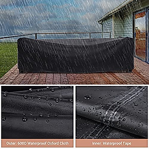 Heavy Duty Patio Furniture Covers Waterproof, Mrrihand Patio Furniture Outdoor Sectional Sofa Set , Patio Table and Chair Set Cover 89.7"L×62.2"W×28.3"H