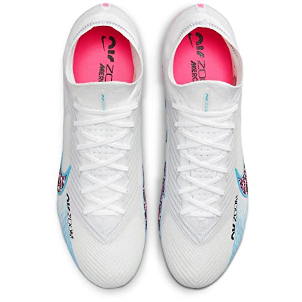 Nike Zoom Superfly 9 Elite FG Mens Football Boots DJ4977 Soccer Cleats (UK 8 US 9 EU 42.5, White Baltic Blue Pink Blast 146)