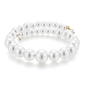 Round Imitation Pearl Bracelet for Women Pearl Open Bracelet Pearl Necklace Accessories Jewelry Gift for Women,White