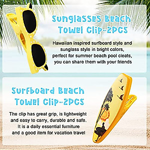 8 Pcs Beach Towel Clips for Beach Chairs Decorative Beach Chair Clips Pool Clips for Chairs Plastic Windproof Beach Towel Holder Funny Decorative Clothespins for Patio Accessories Summer, 4 Styles