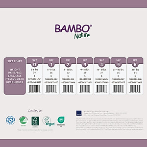 Bambo Nature Hypoallergenic Baby Diapers, Eco-Labelled Sustainable Diapers, Enhanced Leakage Protection, Totally Chlorine-free, Skin Friendly, and Super Absorbent - Size 4 (27 Count)