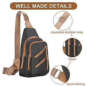 Aomiduo Trendy Crossbody Bags for Women and Men, Multipurpose Sling Bag Backpack Hiking Daypack Cross Body Chest Bag (Black)