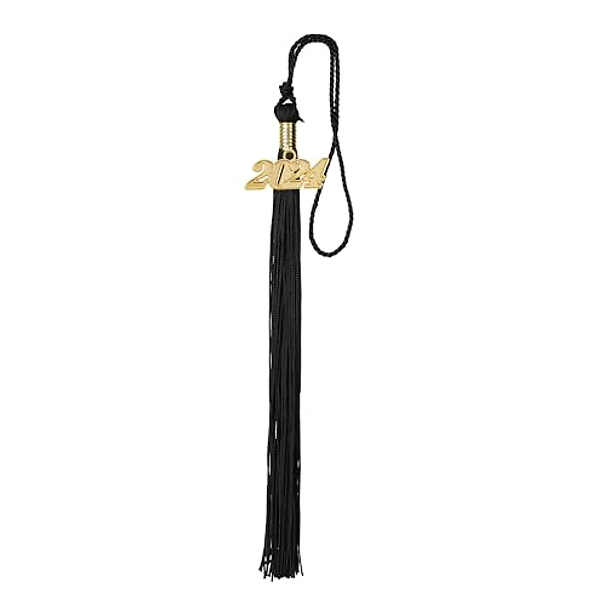 FtyFty Unisex Adult Matte Graduation Cap with Tassel Year Charm (Black)