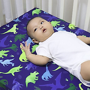Boy Crib Sheet & Changing Pad Cover, Dinosaur Nursery Bedding, Dinosaur Sheets for Baby Toddler Mattress