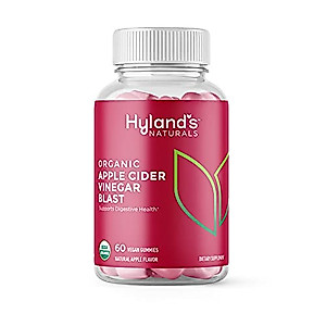 Hyland's Naturals Organic Apple Cider Vinegar Blast Gummies, Digestive Health Support, 60 Vegan ACV Gummies (30 Days)