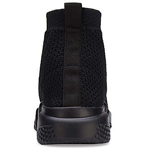 Santiro Walking Shoes for Men Lightweight High Top Sneakers Breathable Knit Socks Athletic Running Shoes Fashion Gym Sports Shoes All Black 11 US