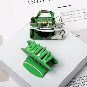 4PK Hair Claw Clips for St. Patrick's Day Hair Accessories for Girls Women Green Claw Clips Irish Day Kids Cute Hair Clips (Color D)