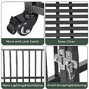 38 inch Heavy Duty Dog Crate | Dog Kennel for Small Medium Large Dog | Strong Metal Escape Proof Dog Cage | Removable Tray & Lockable Wheels