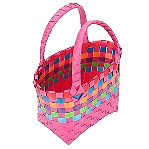 Cabilock Wicker Storage Basket Hand Woven Storage plastic shopping bag plastic baskets containers women beach bag Basket Beach Woven Baskets