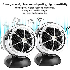Acouto Car Speakers 1200W 12V Tweeter Mini Horn Music Dome Loudspeaker Audio Speaker for Car Audio System Car Door Speakers Car Audio Tweeters(Silver)