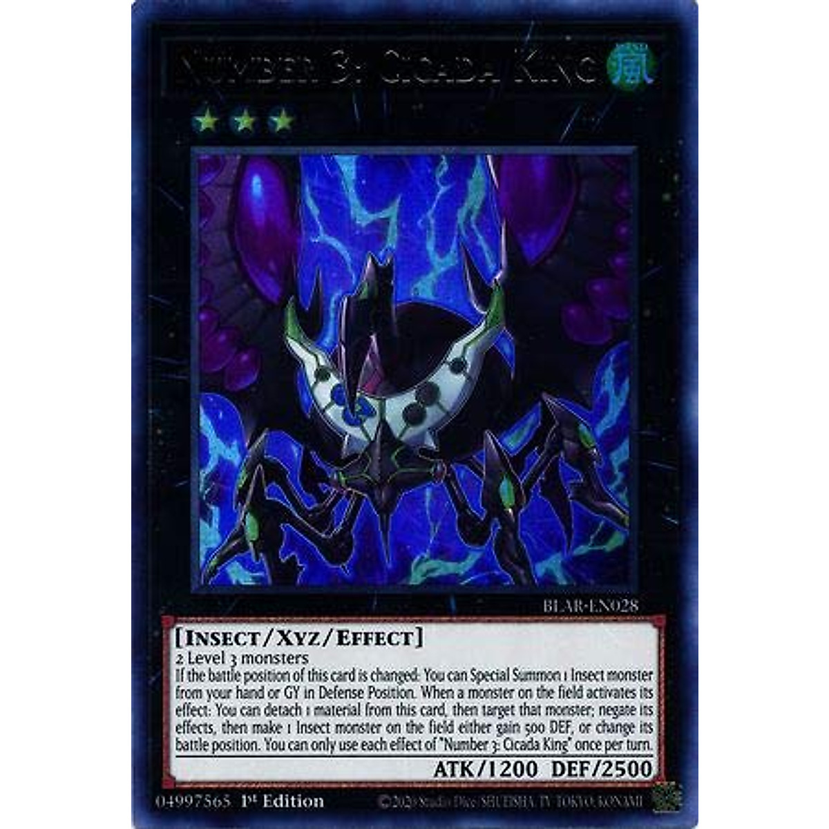 Number 3: Cicada King - BLAR-EN028 - Ultra Rare - 1st Edition