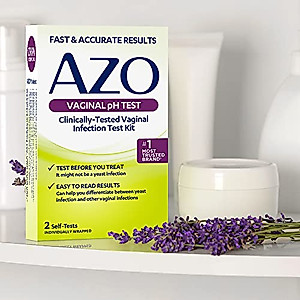 AZO Vaginal pH Test Kit, Clinically-Tested Vaginal Infection Test Kit, Fast & Accurate Results, from The #1 Most Trusted Brand, 2 Self-Tests