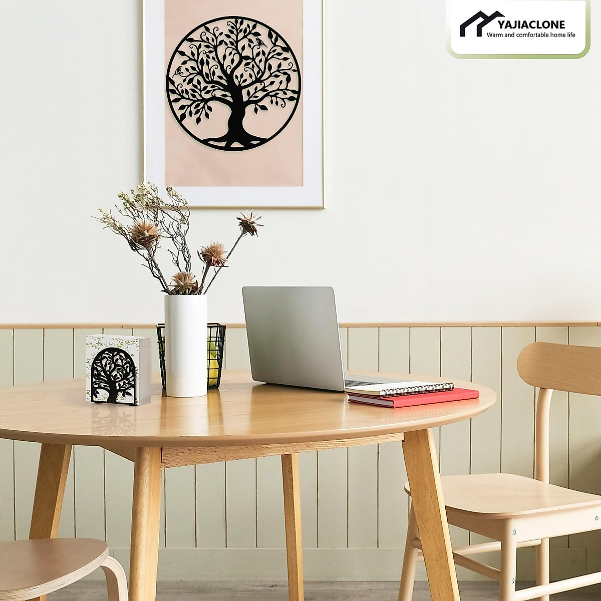 YAJIACLONE Tree of Life Black Metal Napkin Holder for Table-Stocking Stuffers for Adults Women,Napkin Holders for Paper Napkins with Sturdy & Quality Material, Cushioned Base, Large Storage Capacity.